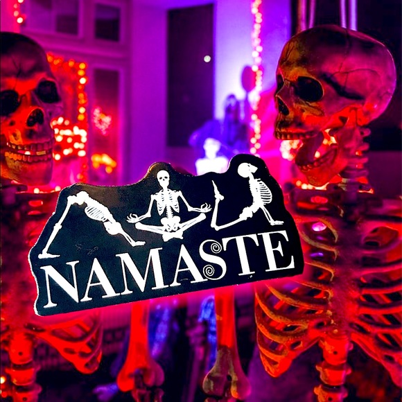 Hand Crafted | Wall Decor | Namaste Skeleton Spooky Scary Creepy Cool ...